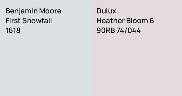 Benjamin Moore First Snowfall vs. Dulux Heather Bloom 6 comparison