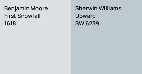 Benjamin Moore First Snowfall vs. Sherwin Williams Upward comparison