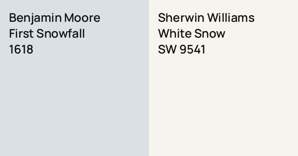 Benjamin Moore First Snowfall vs. Sherwin Williams White Snow comparison