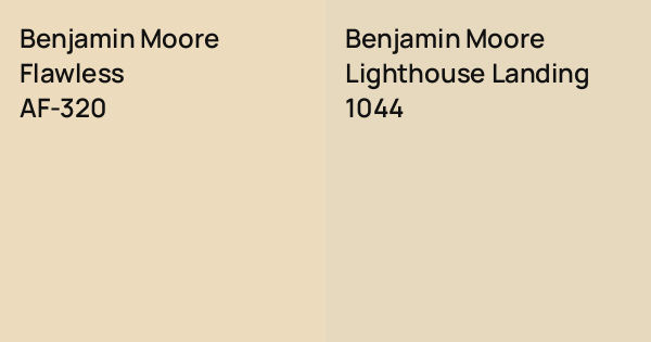 Benjamin Moore Flawless vs. Benjamin Moore Lighthouse Landing comparison