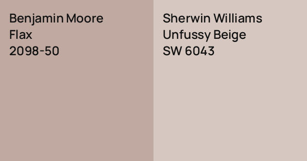Benjamin Moore Flax vs. Sherwin Williams Unfussy Beige comparison