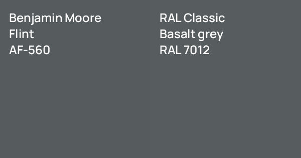 Benjamin Moore Flint vs. RAL Classic Basalt grey comparison
