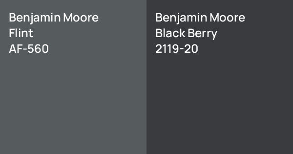 Benjamin Moore Flint vs. Benjamin Moore Black Berry comparison