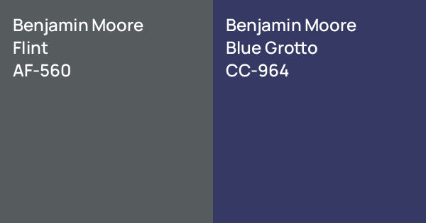 Benjamin Moore Flint vs. Benjamin Moore Blue Grotto comparison
