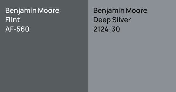 Benjamin Moore Flint vs. Benjamin Moore Deep Silver comparison