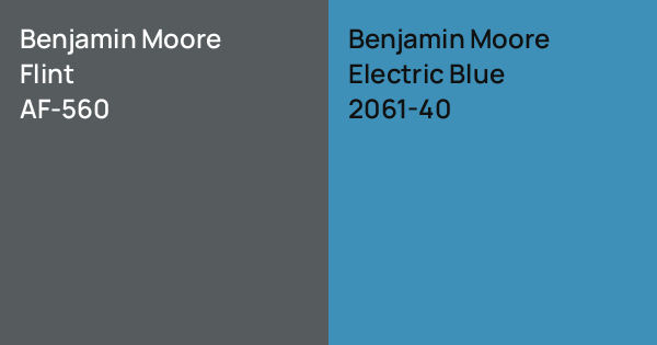 Benjamin Moore Flint vs. Benjamin Moore Electric Blue comparison