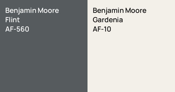 Benjamin Moore Flint vs. Benjamin Moore Gardenia comparison