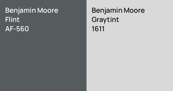 Benjamin Moore Flint vs. Benjamin Moore Graytint comparison