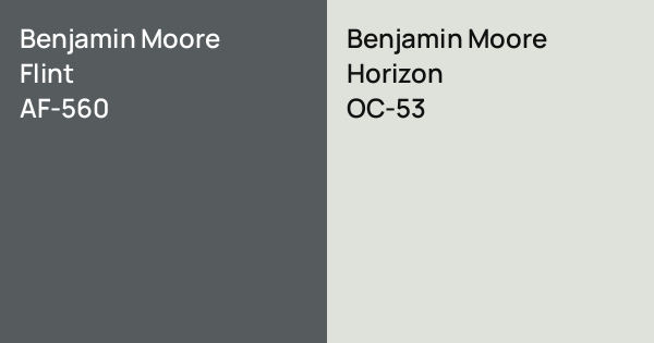 Benjamin Moore Flint vs. Benjamin Moore Horizon comparison