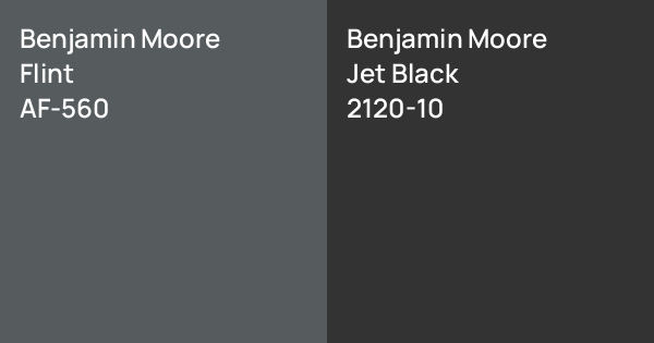 Benjamin Moore Flint vs. Benjamin Moore Jet Black comparison