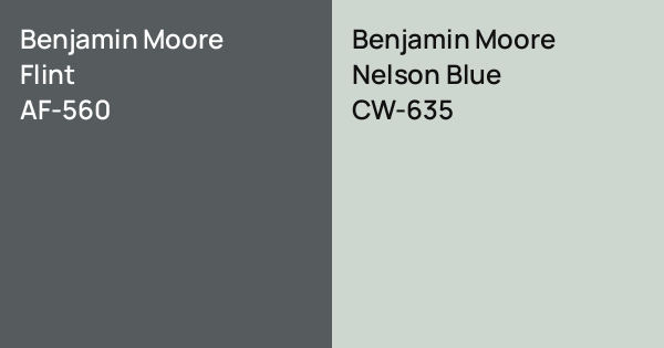 Benjamin Moore Flint vs. Benjamin Moore Nelson Blue comparison
