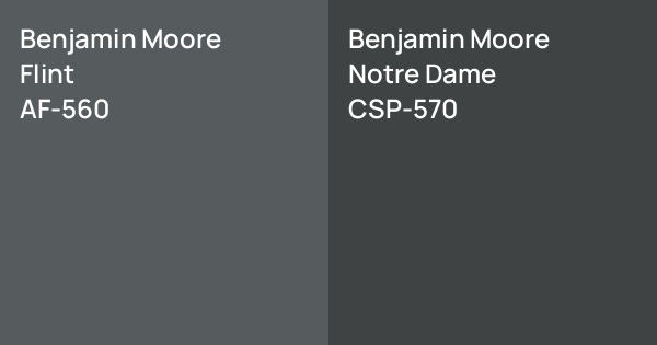 Benjamin Moore Flint vs. Benjamin Moore Notre Dame comparison