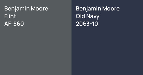 Benjamin Moore Flint vs. Benjamin Moore Old Navy comparison