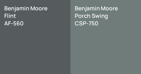 Benjamin Moore Flint vs. Benjamin Moore Porch Swing comparison