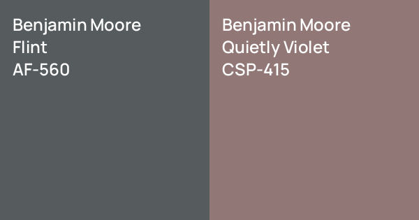 Benjamin Moore Flint vs. Benjamin Moore Quietly Violet comparison