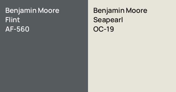 Benjamin Moore Flint vs. Benjamin Moore Seapearl comparison