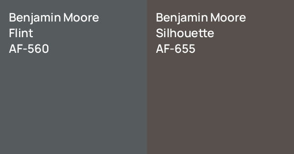 Benjamin Moore Flint vs. Benjamin Moore Silhouette comparison