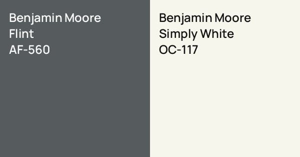 Benjamin Moore Flint vs. Benjamin Moore Simply White comparison
