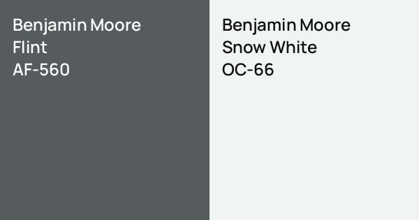 Benjamin Moore Flint vs. Benjamin Moore Snow White comparison
