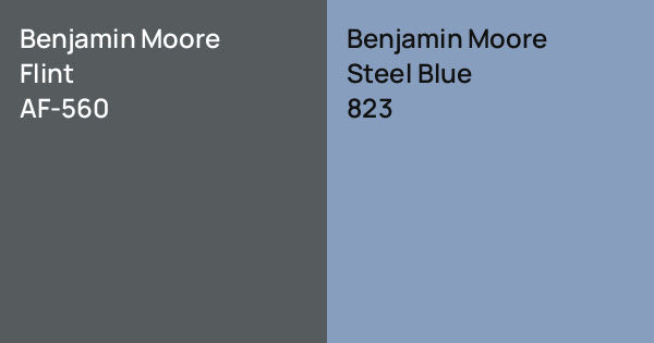 Benjamin Moore Flint vs. Benjamin Moore Steel Blue comparison