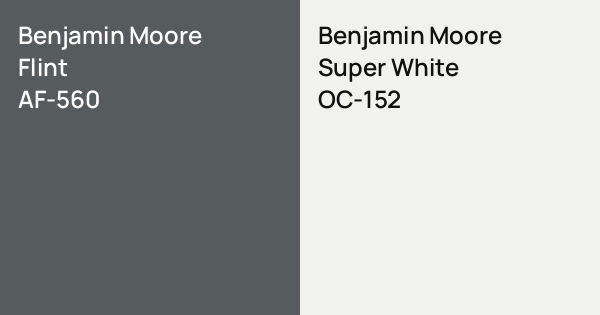 Benjamin Moore Flint vs. Benjamin Moore Super White comparison