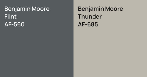 Benjamin Moore Flint vs. Benjamin Moore Thunder comparison