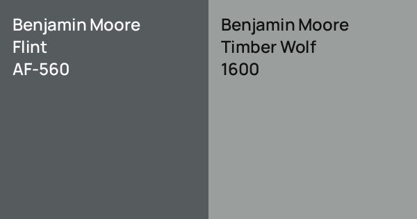 Benjamin Moore Flint vs. Benjamin Moore Timber Wolf comparison