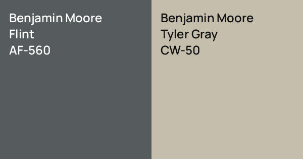 Benjamin Moore Flint vs. Benjamin Moore Tyler Gray comparison