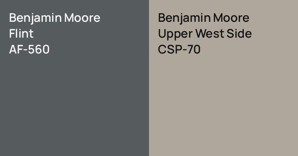 Benjamin Moore Flint vs. Benjamin Moore Upper West Side comparison