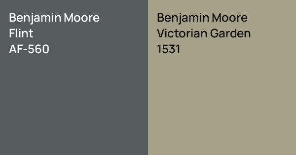Benjamin Moore Flint vs. Benjamin Moore Victorian Garden comparison