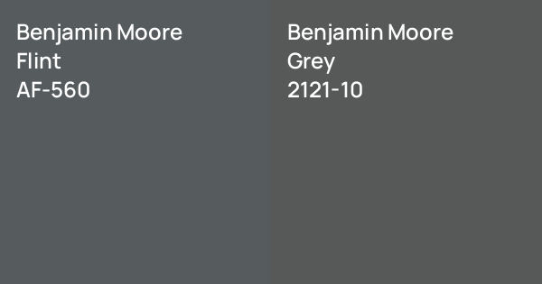 Benjamin Moore Flint vs. Benjamin Moore Grey comparison