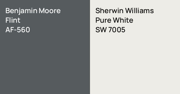 Benjamin Moore Flint vs. Sherwin Williams Pure White comparison
