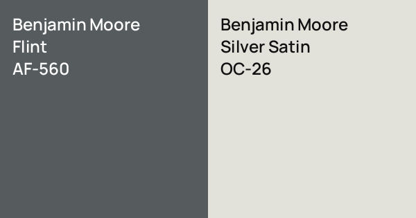 Benjamin Moore Flint vs. Benjamin Moore Silver Satin comparison