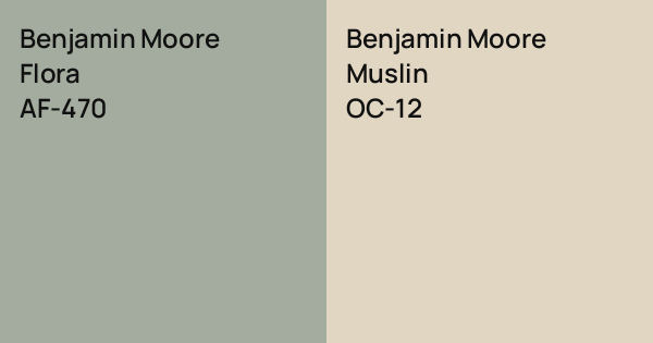 Benjamin Moore Flora vs. Benjamin Moore Muslin comparison