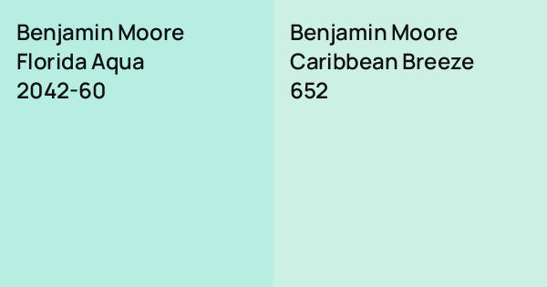 Benjamin Moore Florida Aqua vs. Benjamin Moore Caribbean Breeze comparison