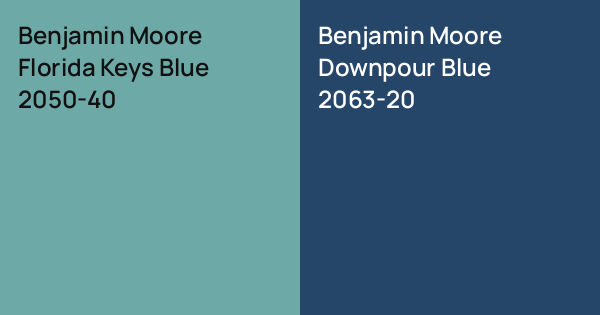 Benjamin Moore Florida Keys Blue vs. Benjamin Moore Downpour Blue ...