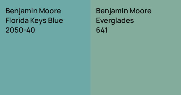 Benjamin Moore Florida Keys Blue vs. Benjamin Moore Everglades comparison