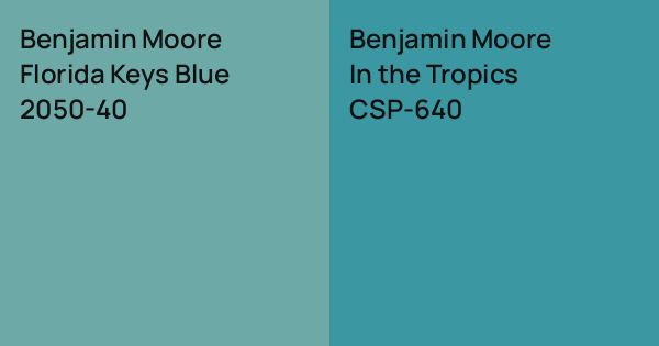 Benjamin Moore Florida Keys Blue vs. Benjamin Moore In the Tropics ...