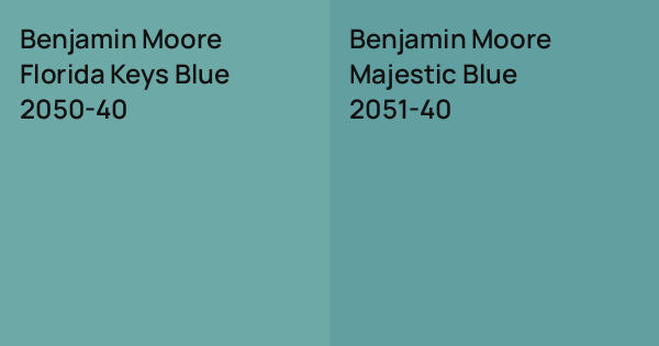 Benjamin Moore Florida Keys Blue vs. Benjamin Moore Majestic Blue ...