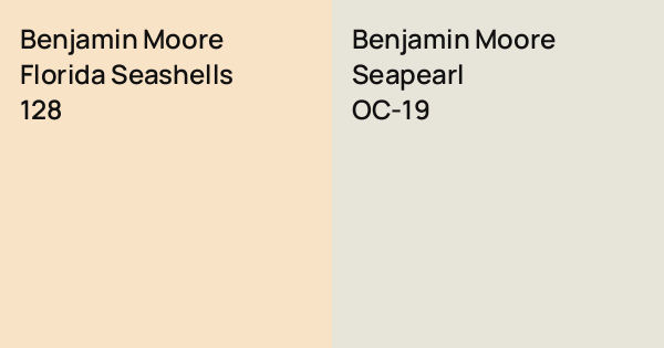Benjamin Moore Florida Seashells vs. Benjamin Moore Seapearl comparison