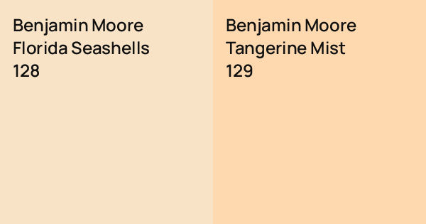 Benjamin Moore Florida Seashells vs. Benjamin Moore Tangerine Mist ...