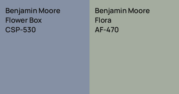 Benjamin Moore Flower Box vs. Benjamin Moore Flora comparison
