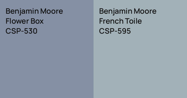 Benjamin Moore Flower Box vs. Benjamin Moore French Toile comparison