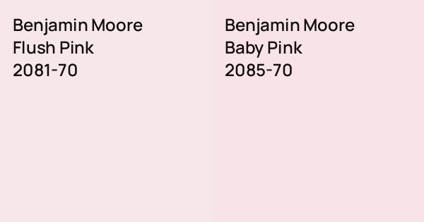 Benjamin Moore Flush Pink vs. Benjamin Moore Baby Pink comparison