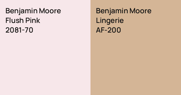 Benjamin Moore Flush Pink vs. Benjamin Moore Lingerie comparison