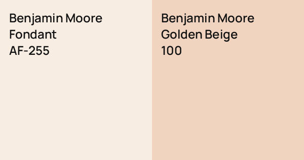 Benjamin Moore Fondant vs. Benjamin Moore Golden Beige comparison