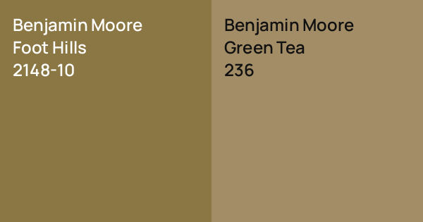 Benjamin Moore Foot Hills vs. Benjamin Moore Green Tea comparison