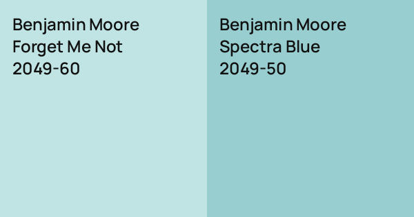 Benjamin Moore Forget Me Not vs. Benjamin Moore Spectra Blue comparison