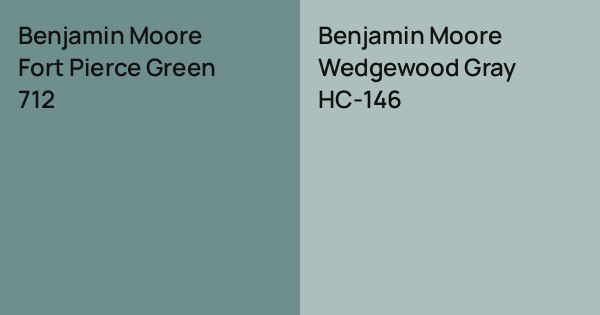 Benjamin Moore Fort Pierce Green vs. Benjamin Moore Wedgewood Gray ...