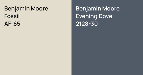Benjamin Moore Fossil vs. Benjamin Moore Evening Dove comparison